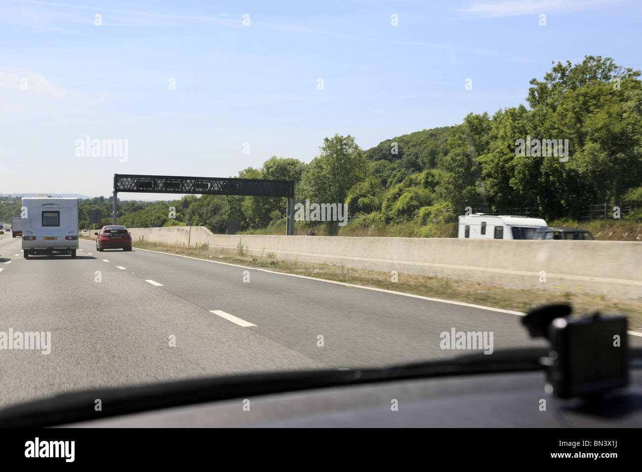 Cars and transport of every description on the M5 Motorway in Somerset ...
