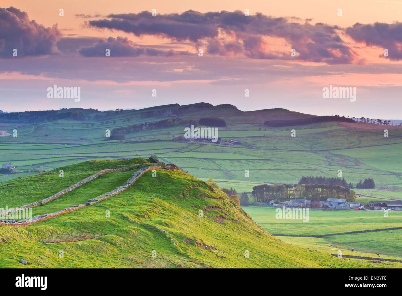 Caw Gap and Thorny Doors on Hadrian's Wall late on a May evening ...