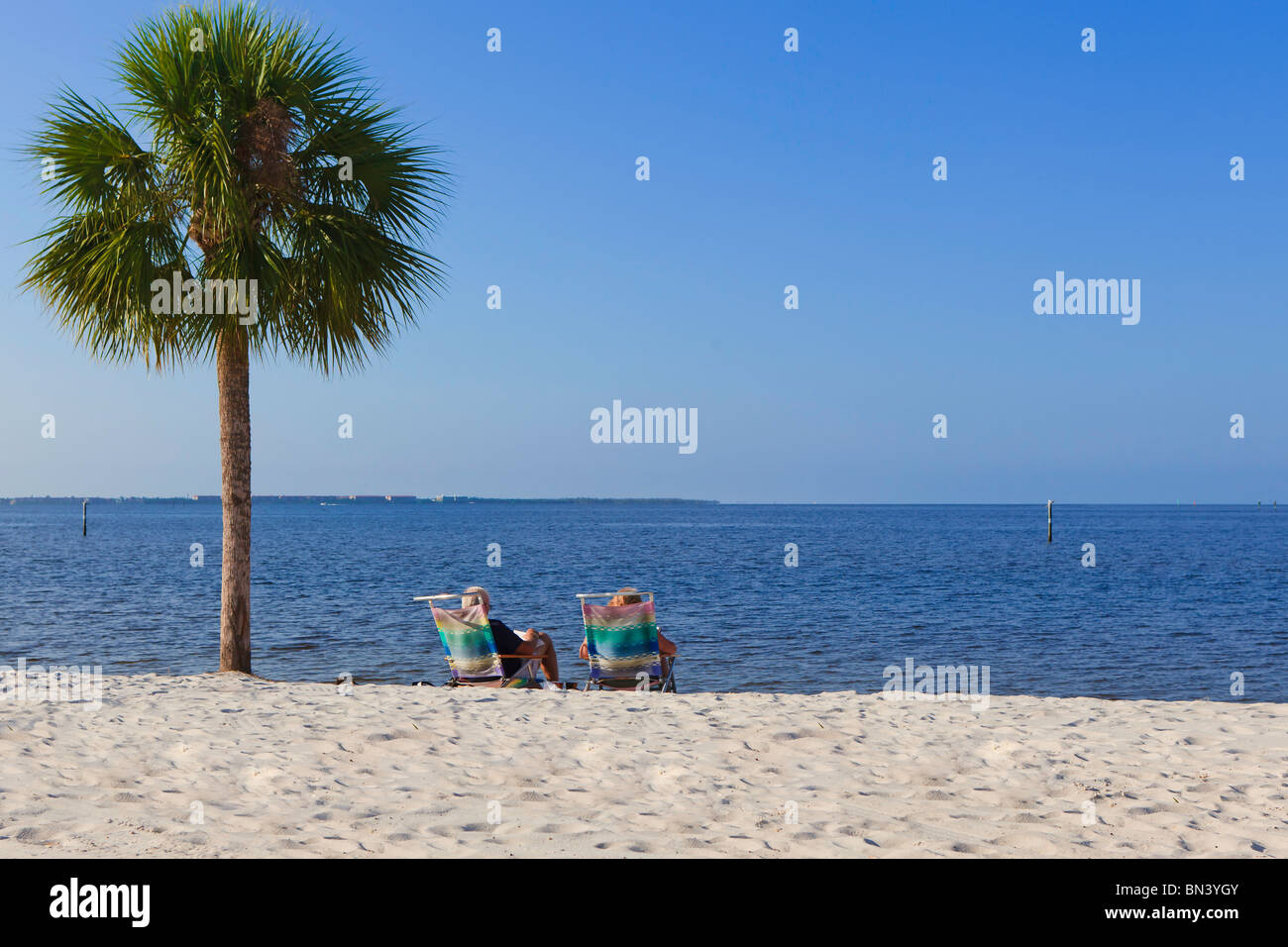 Boat under palm trees hi-res stock photography and images - Alamy