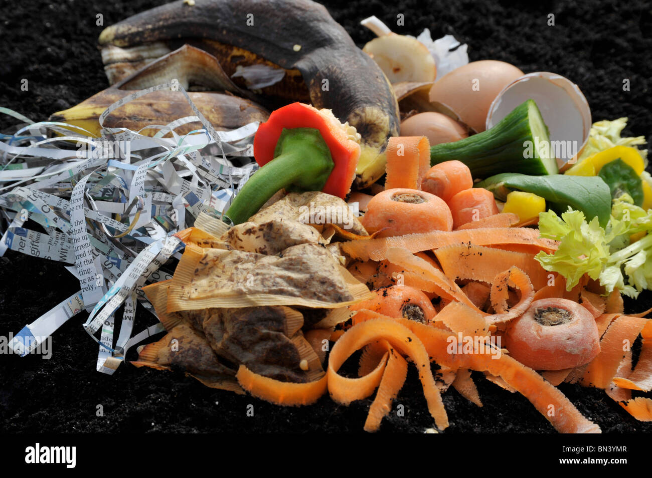 Organic waste matter on a garden compost heap Stock Photo - Alamy
