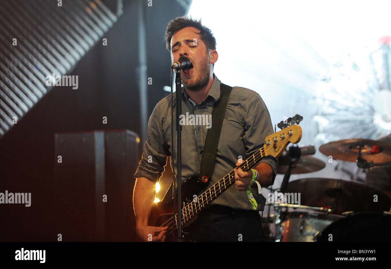 James Cook of Delphic on the John Peel Stage at Glastonbury Stock Photo ...