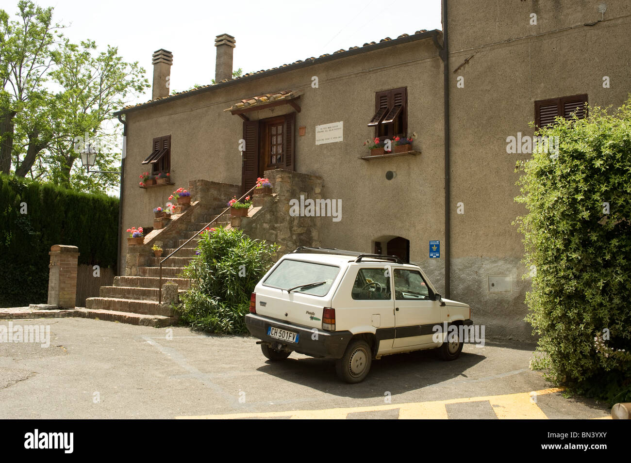 Italian Village House with Fiat Panda Stock Photo - Alamy
