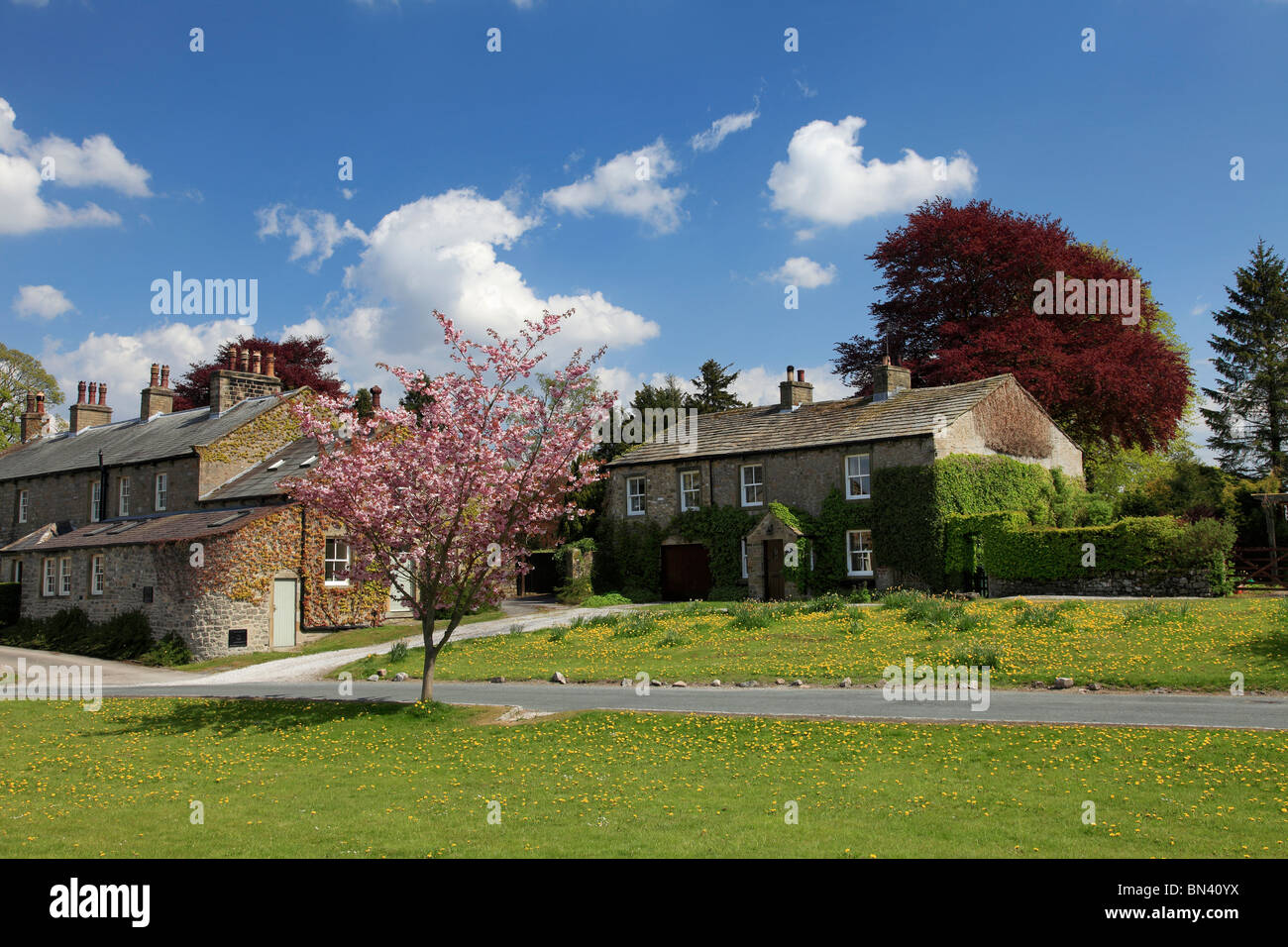 Early Summer view at Airton village in the Yorkshire Dales National ...