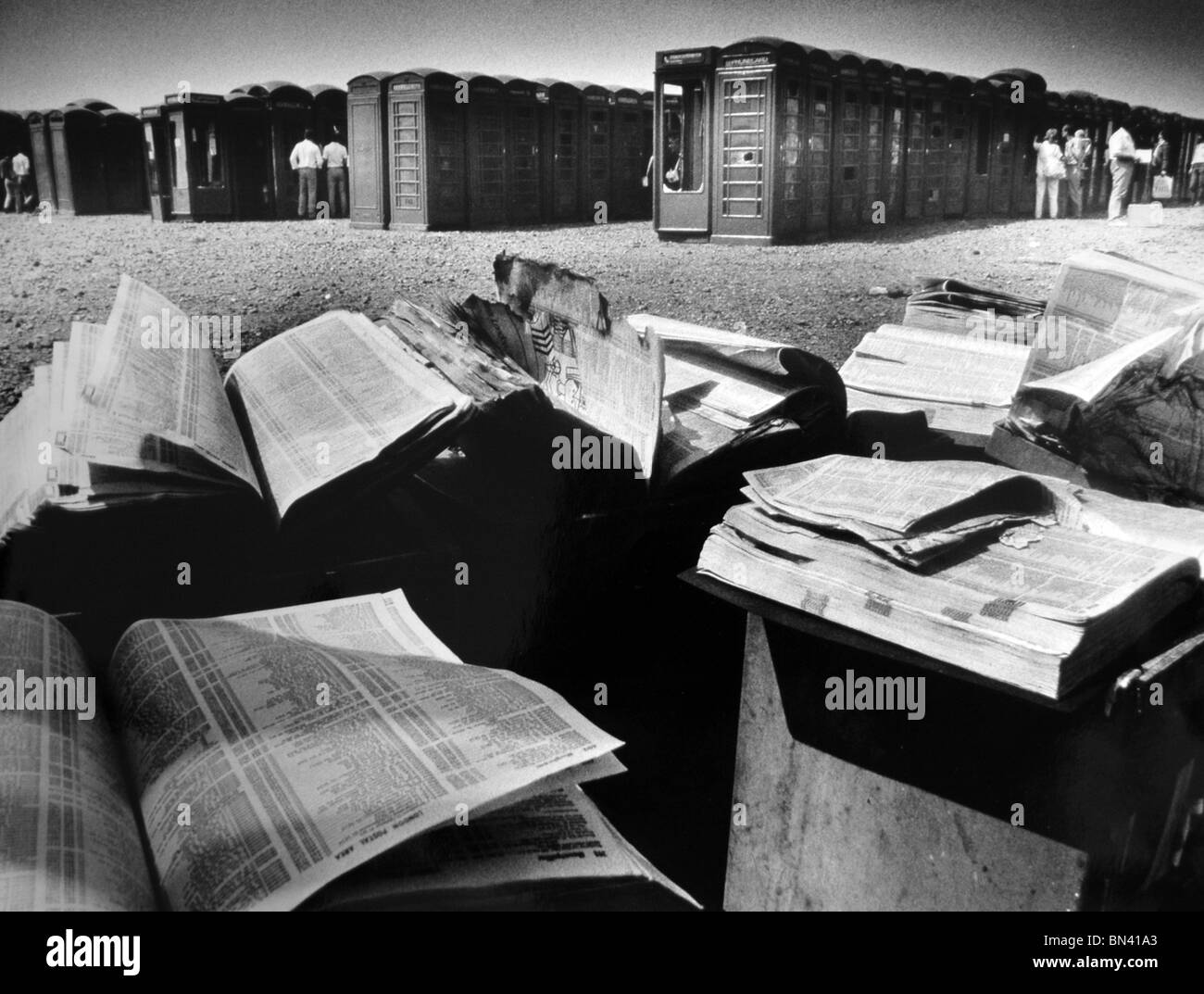 Red Telephone Boxes Graveyard Stock Photo - Alamy