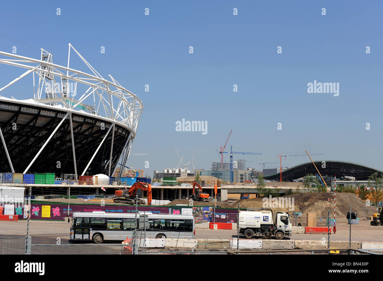 London Olympic Stadium 2012 site under construction, located in East ...