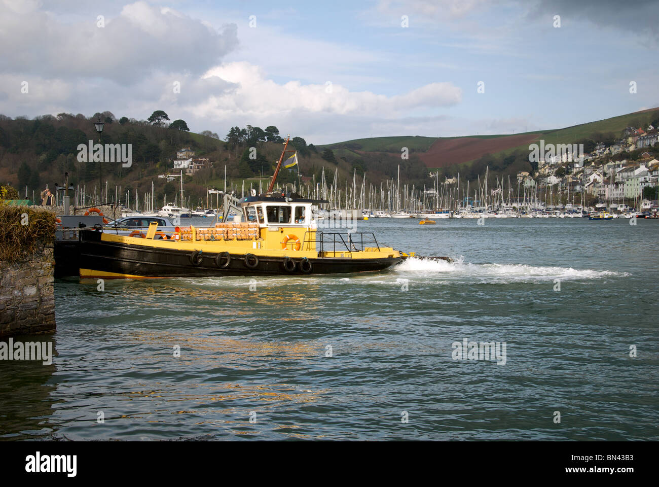 Dartmouth Devon UK Harbor Harbour Front Houses Lower Ferry Kingswear ...