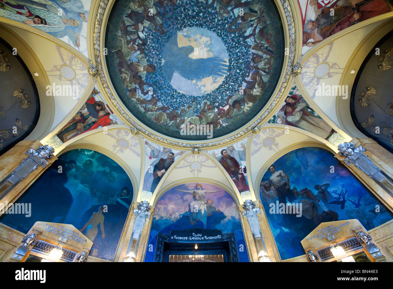 Prague municipal house mucha hi-res stock photography and images - Alamy