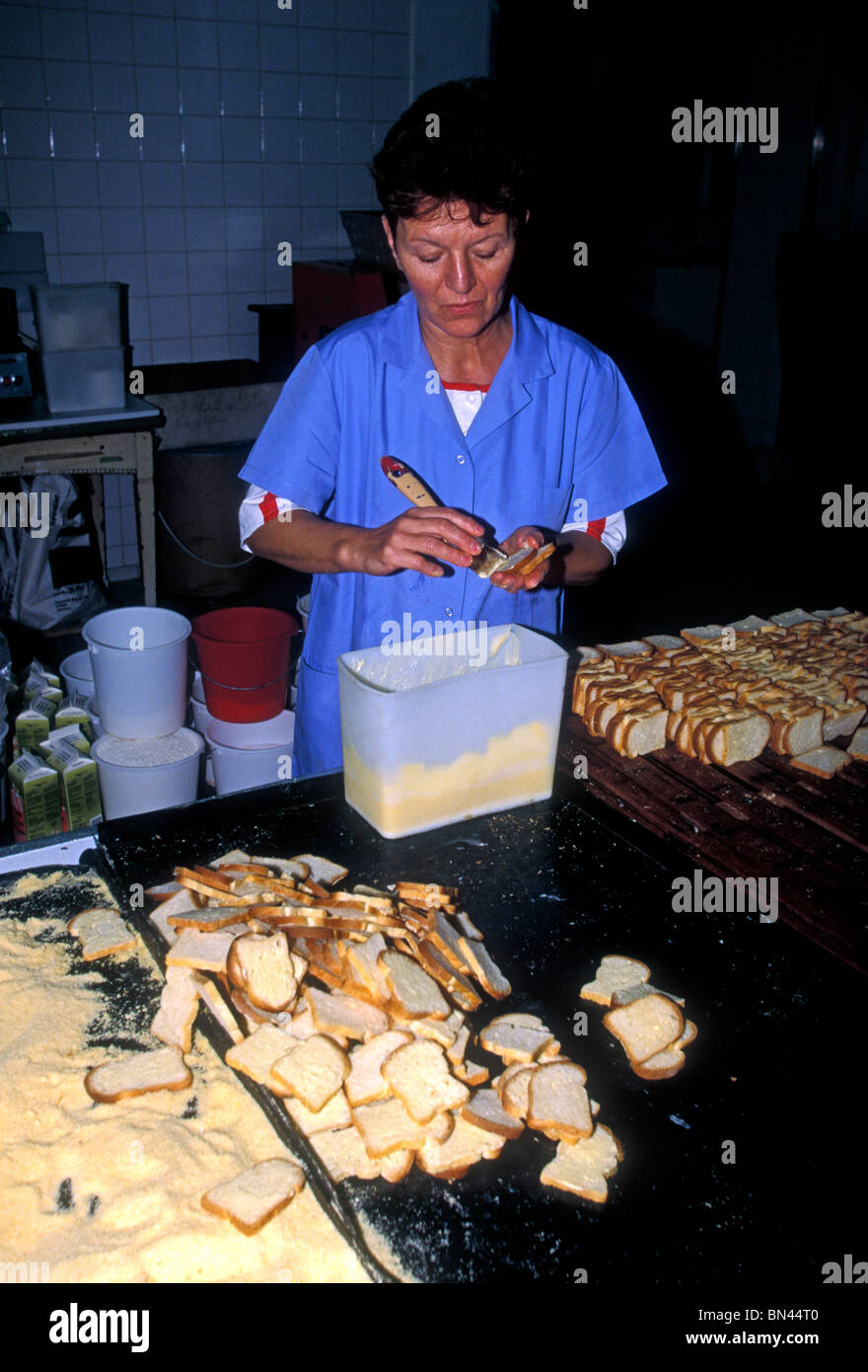 Belgian woman, employee, worker, working, baker, baking biscuits ...