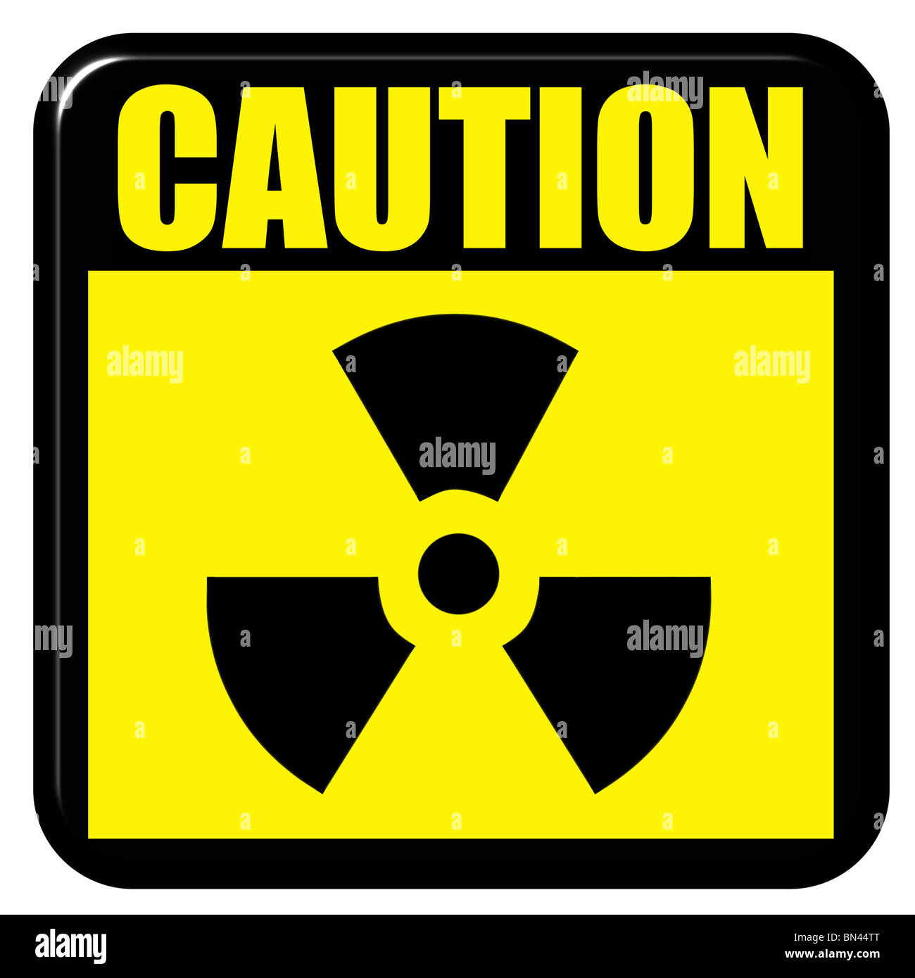 3d caution radioactive sign Stock Photo - Alamy