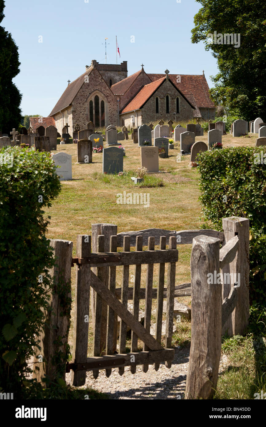 Kissing gate leading to the church and churchyard of St Mary's Church ...