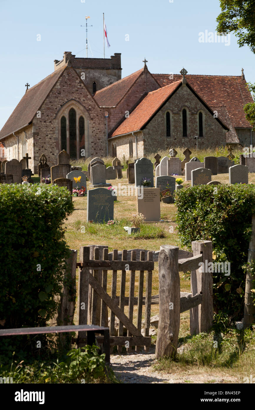 Kissing gate leading to the church and churchyard of St Mary's Church ...