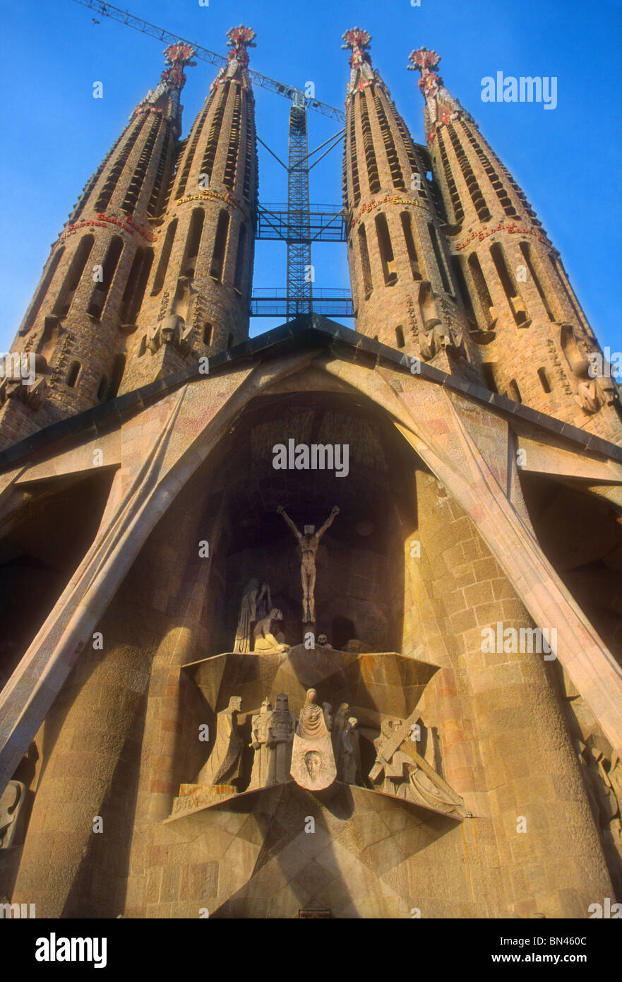 Passion Facade at Sagrada Familia in Barcelona Spain Stock Photo - Alamy