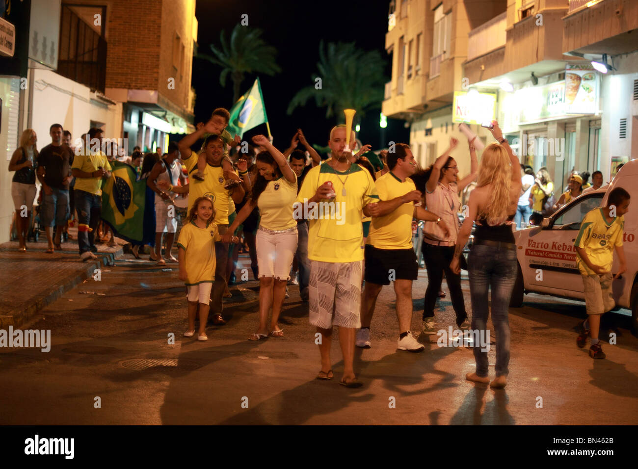 Brazil Football Fans Celebrate World Cup Victory Stock Photo - Alamy