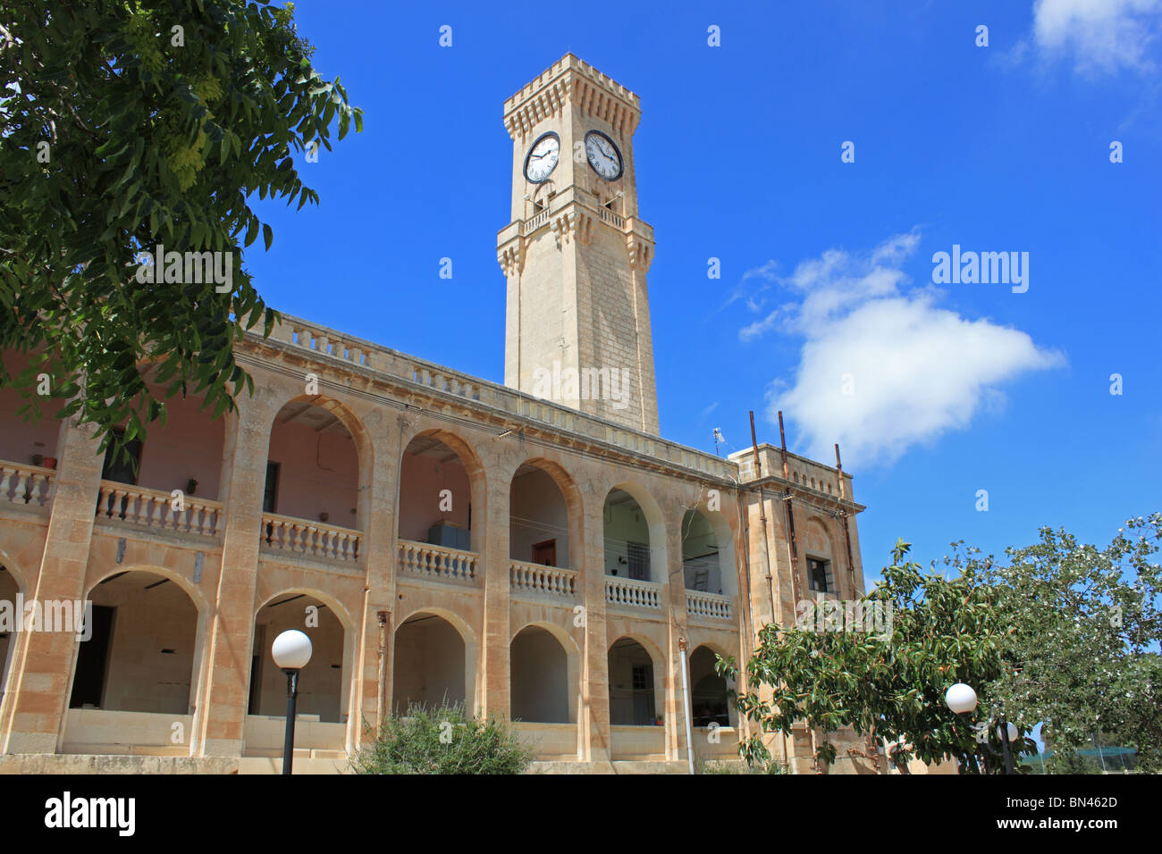 Clock Tower in the former British Military Hospital at Mtarfa (Imtarfa ...