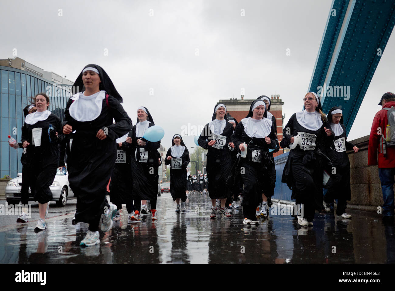 Nuns on the Run charity run in London england UK Stock Photo - Alamy