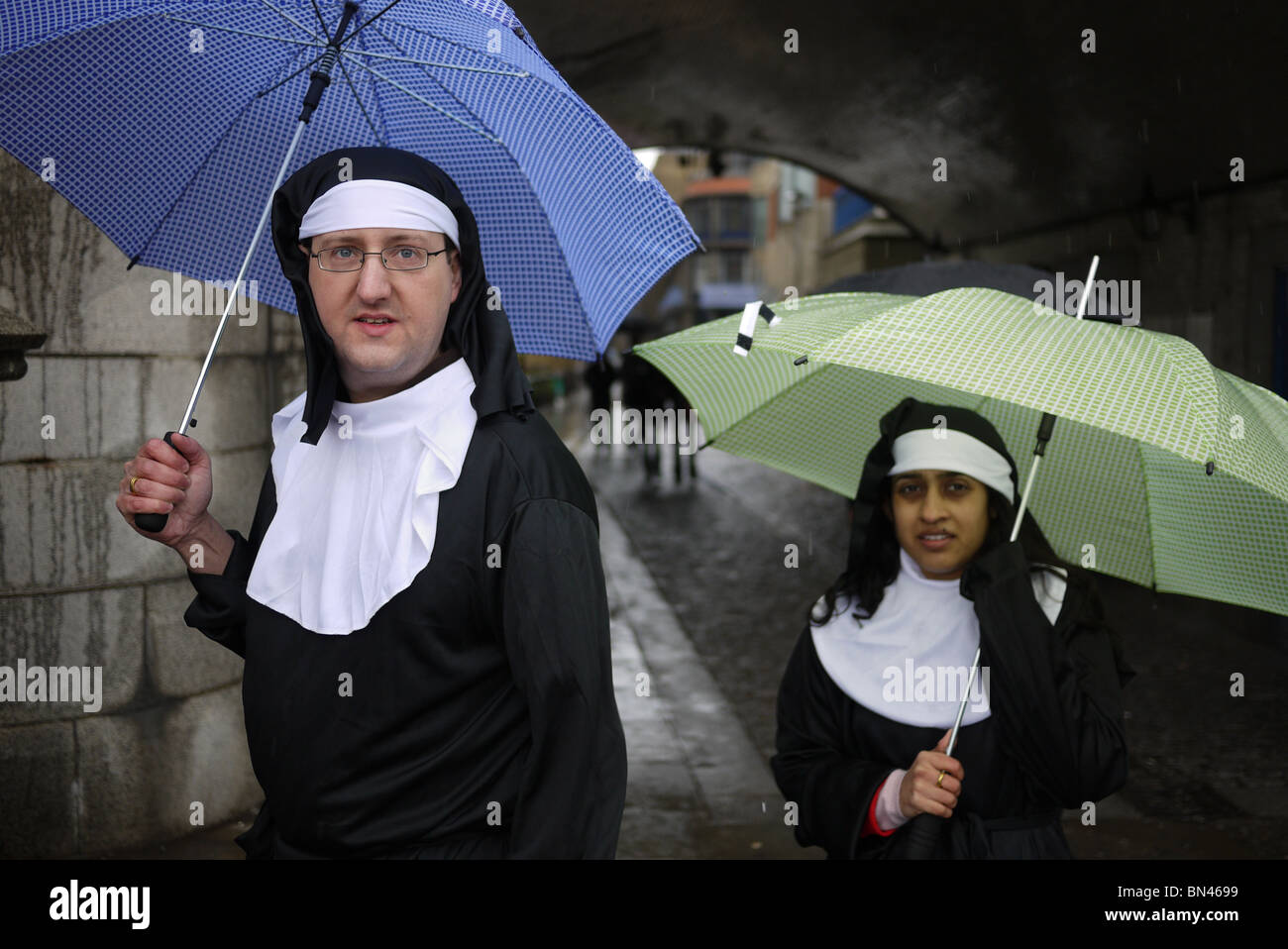 Nuns on the Run charity run in London england UK Stock Photo - Alamy