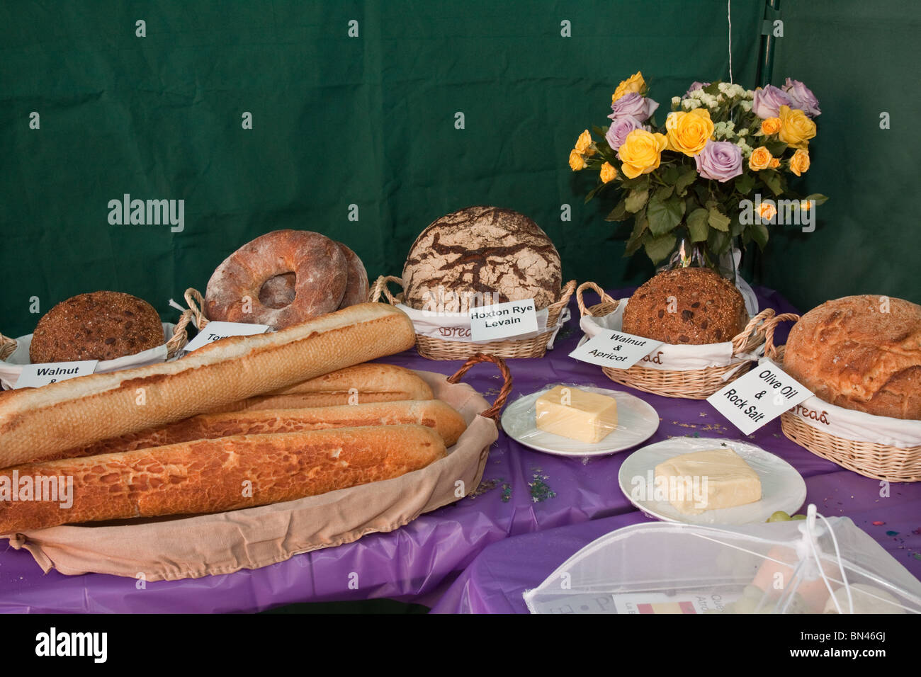 Display of different breads at a party Stock Photo - Alamy