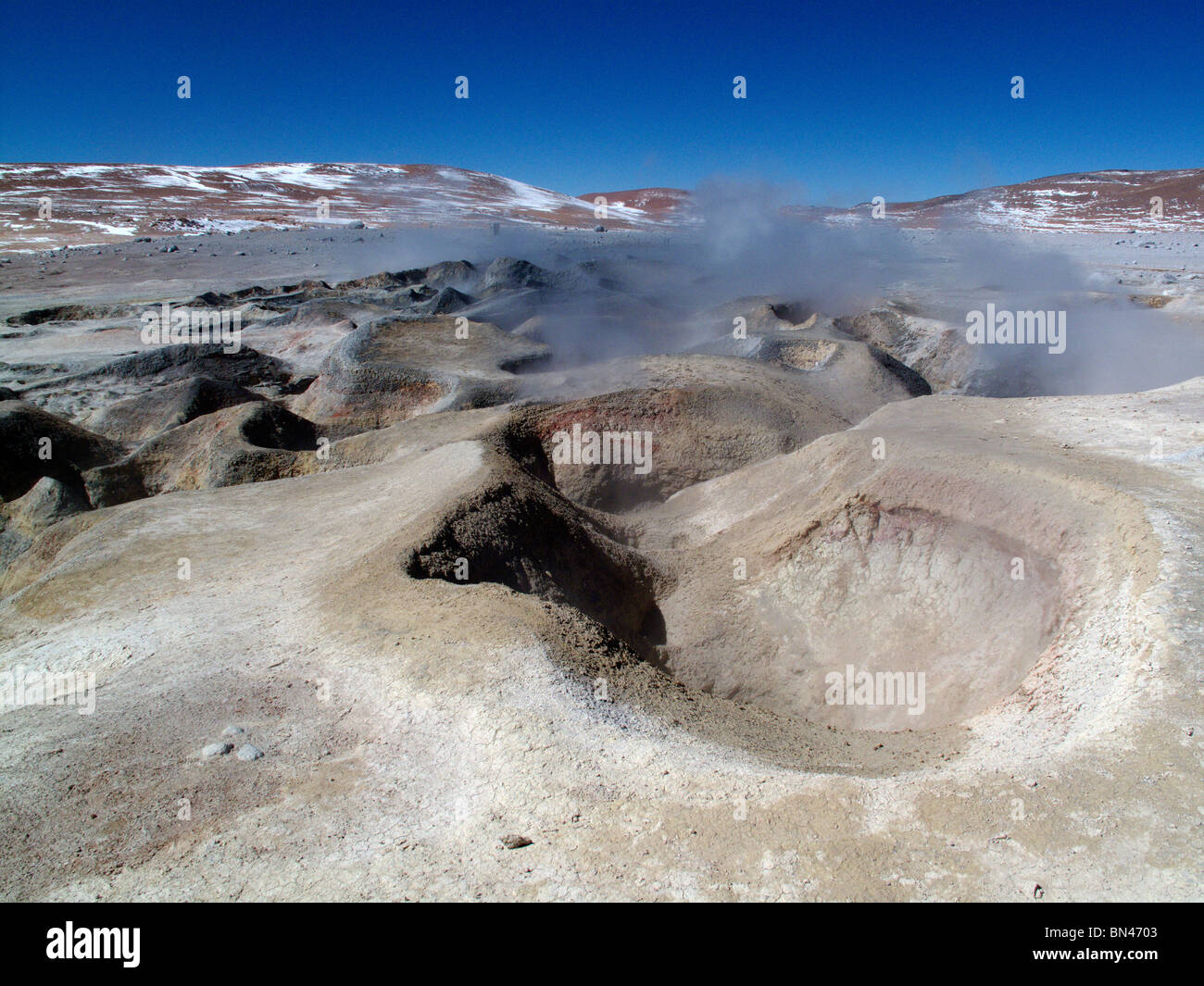 Steaming geysers in the southern altiplano in Bolivia Stock Photo - Alamy