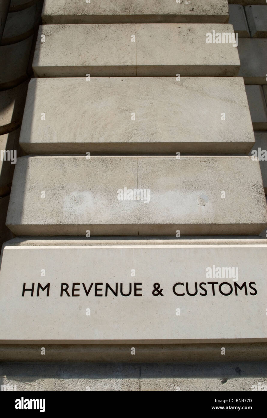 HM Revenue and Customs building sign exterior. Whitehall London UK 2010 ...