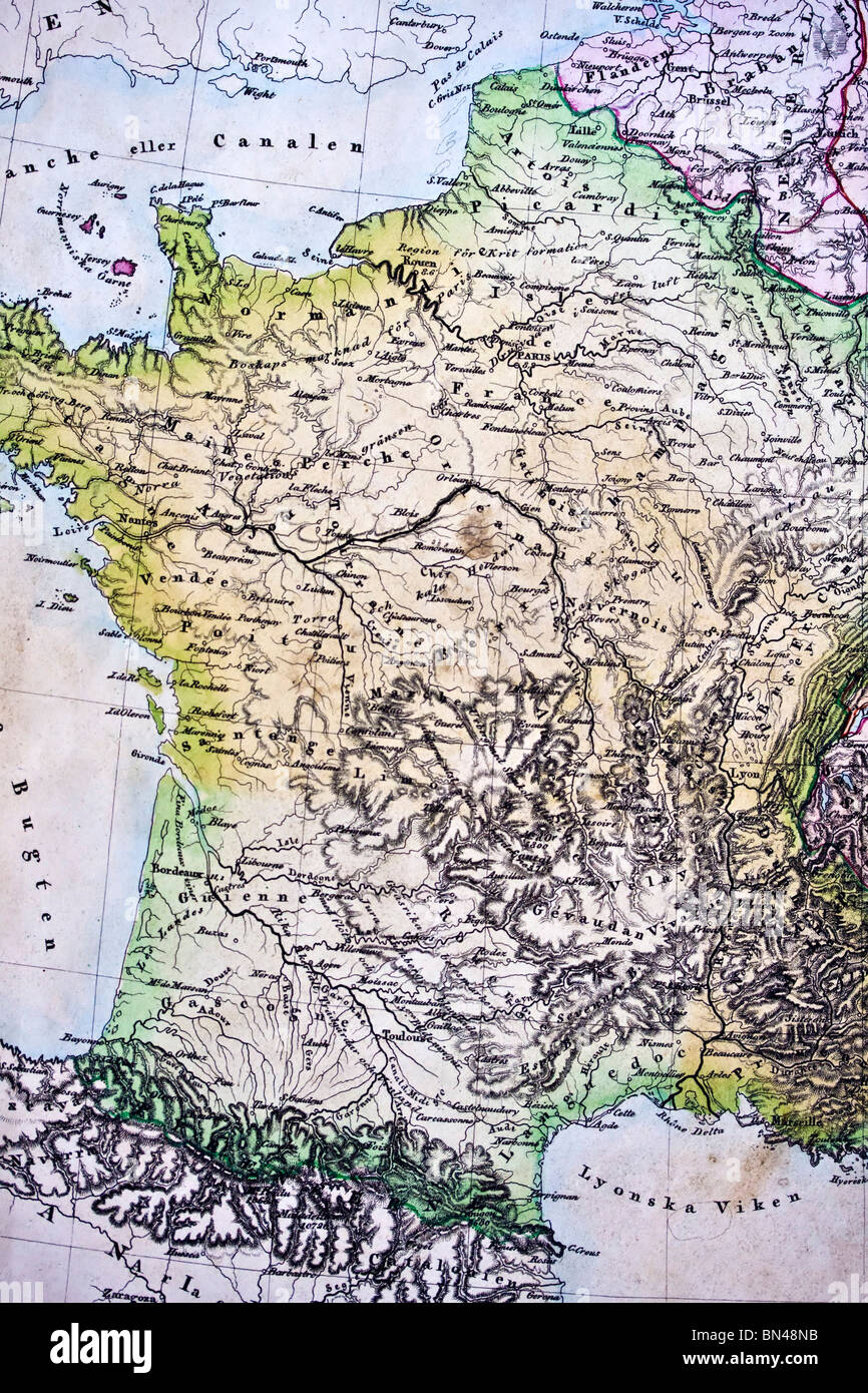 Map of medieval france hi-res stock photography and images - Alamy