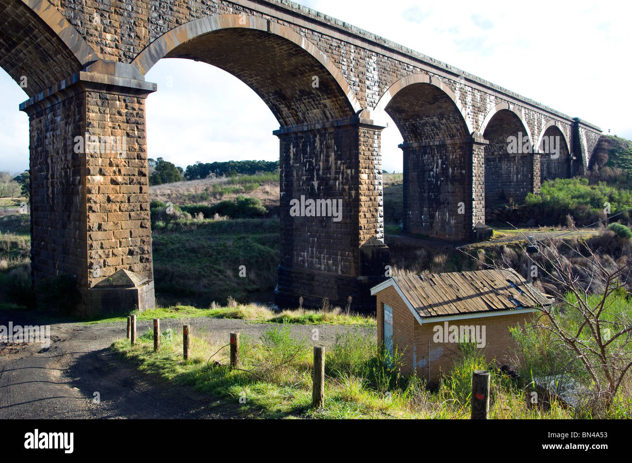 blue stone viaduct, Malmsbury, Victoria, Australia Stock Photo - Alamy
