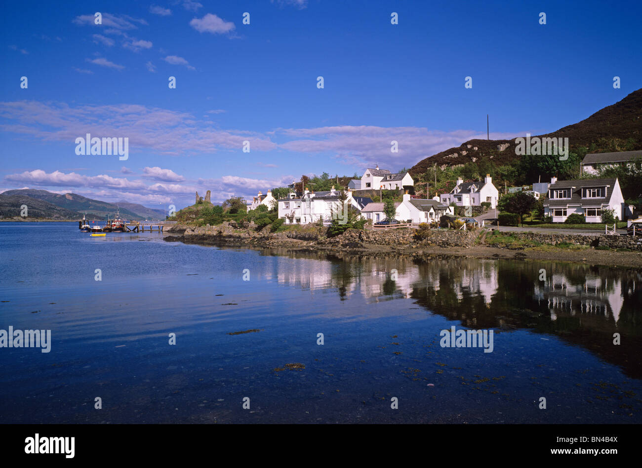 Skye - View of Castle Moil at Kyleakin overlooking the Kyle Akin strait ...