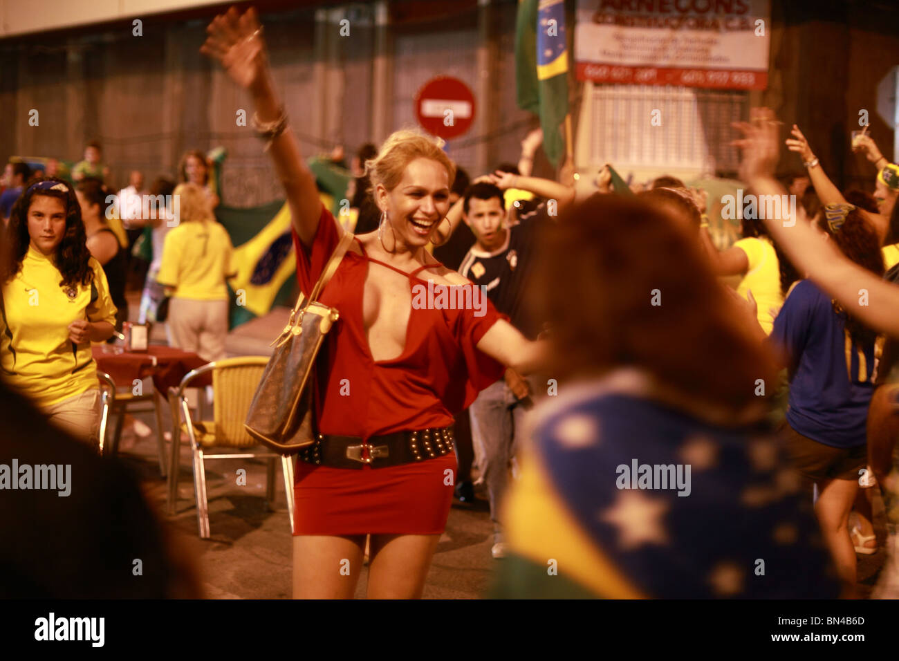 Brazil Football Fans Celebrate World Cup Victory Stock Photo - Alamy