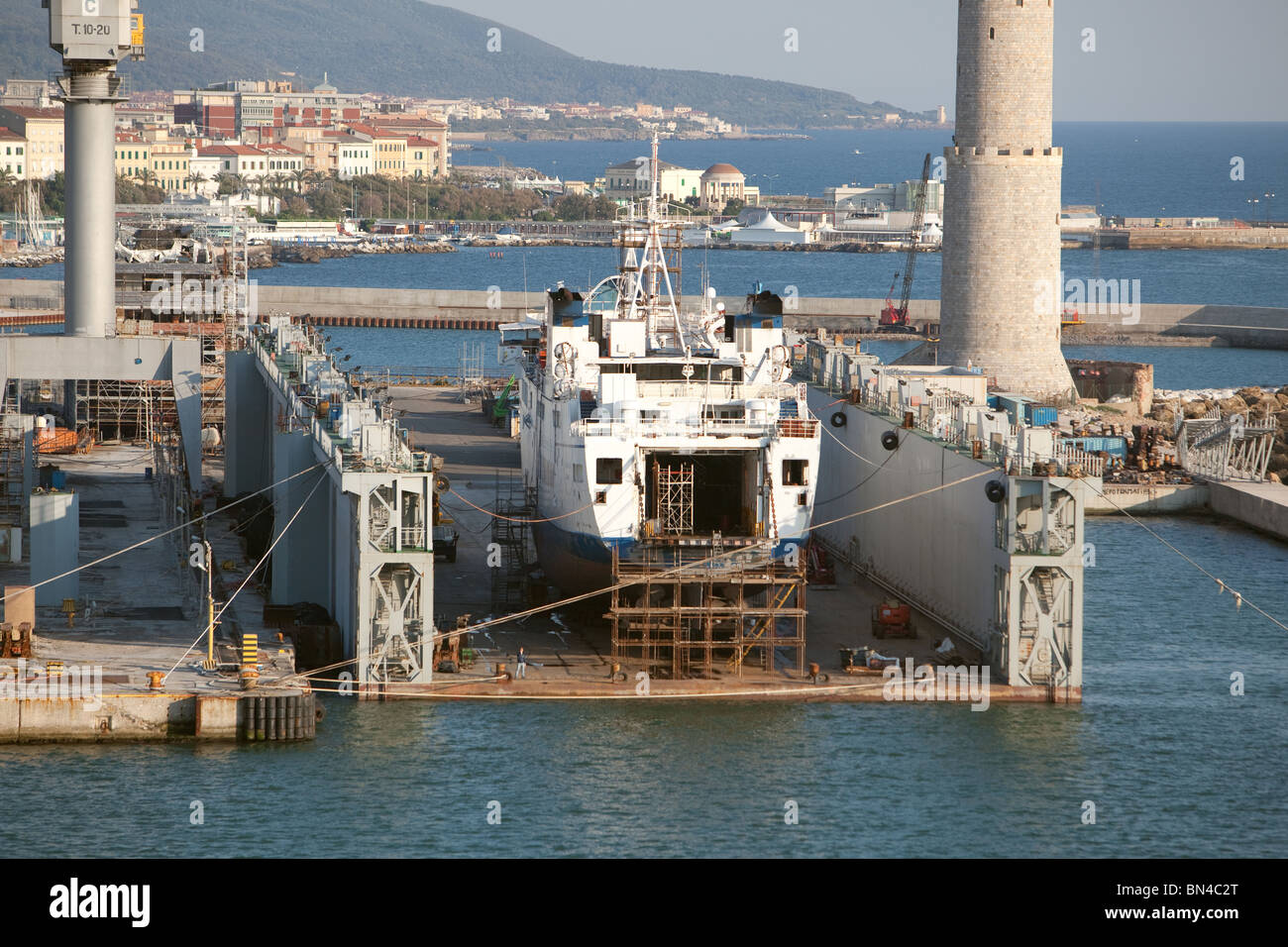 Floating Drydock facilities at Livorno Italy Stock Photo - Alamy