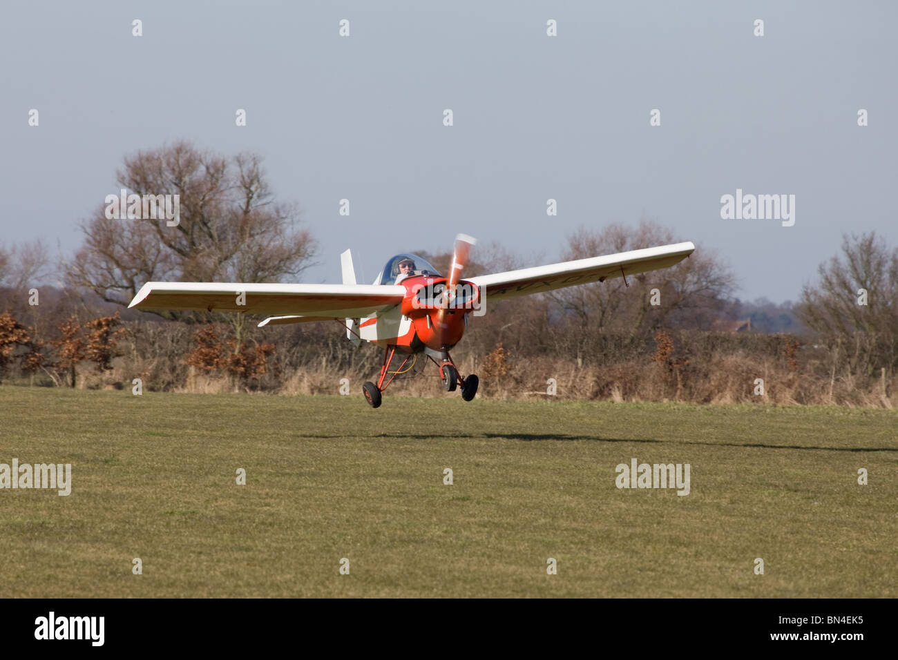 Tipsy T66 RA45 Series 3 Nipper G-AVXD landing at Breighton Airfield ...