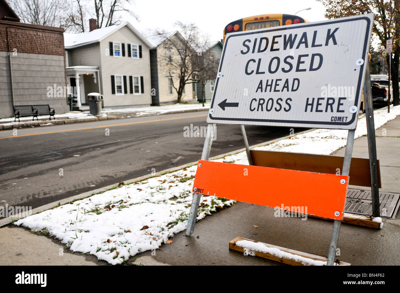 Sidewalk is closed Stock Photo - Alamy