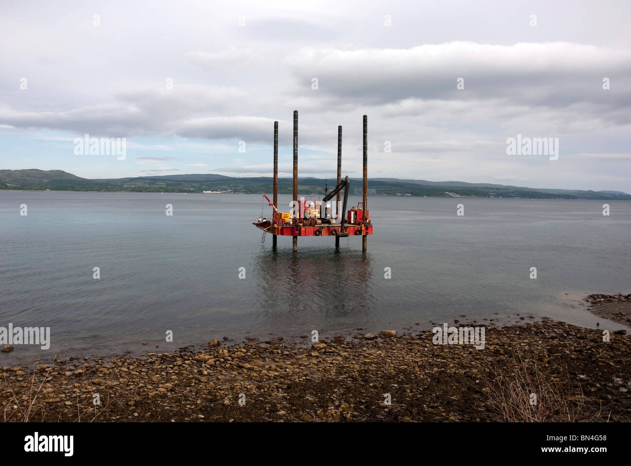 Four Legged Jack Up Rig Firth of Clyde Dunoon West Coast of Scotland ...