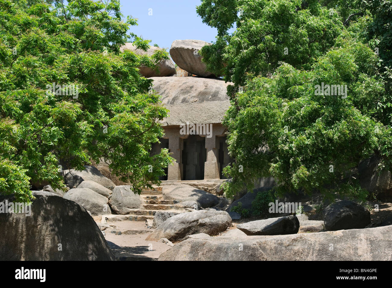 India Tamil Nadu Mamallapuram the Adivaraha Cave temple Stock Photo - Alamy