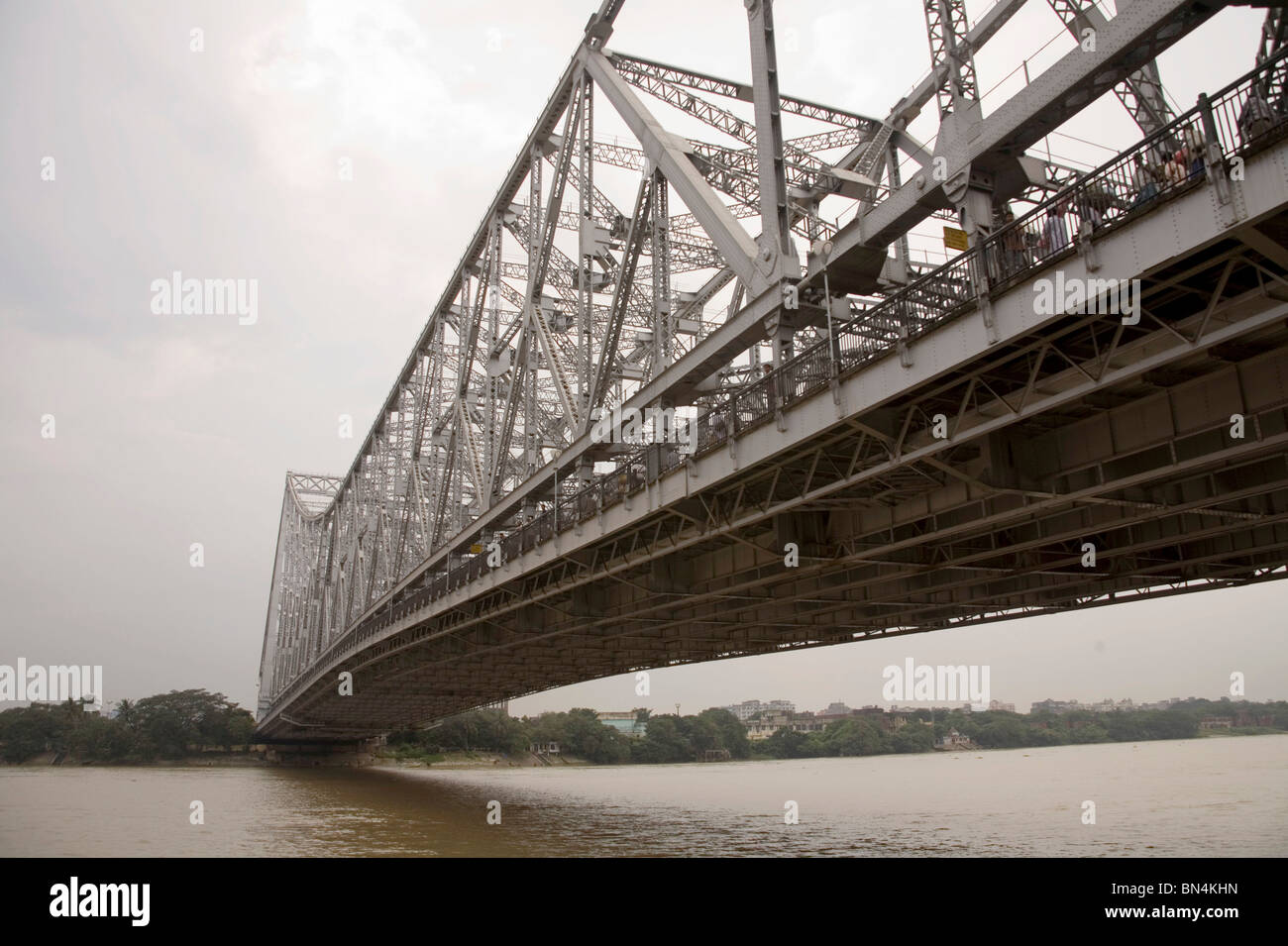 View of Howrah Bridge now Rabindra Setu over River Hooghly ; Calcutta ...