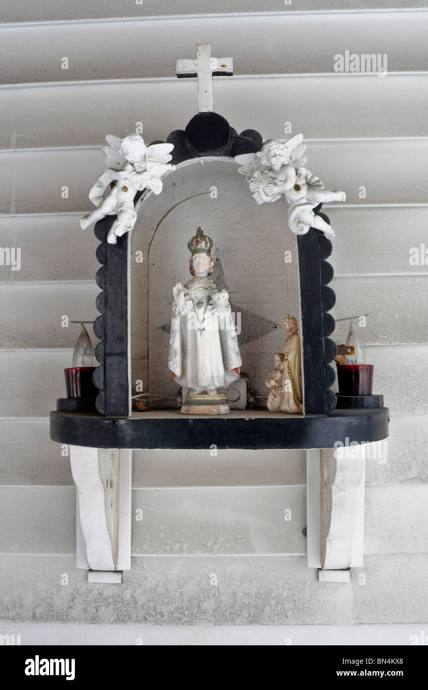 Shrine attached to house as exterior decor Stock Photo - Alamy