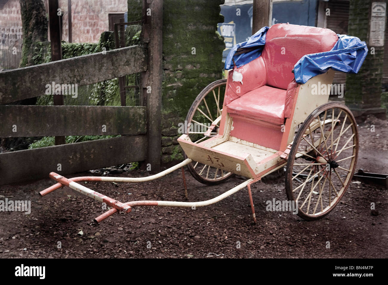 Puller rickshaw transportation ; Matheran ; Maharashtra ; India Stock ...