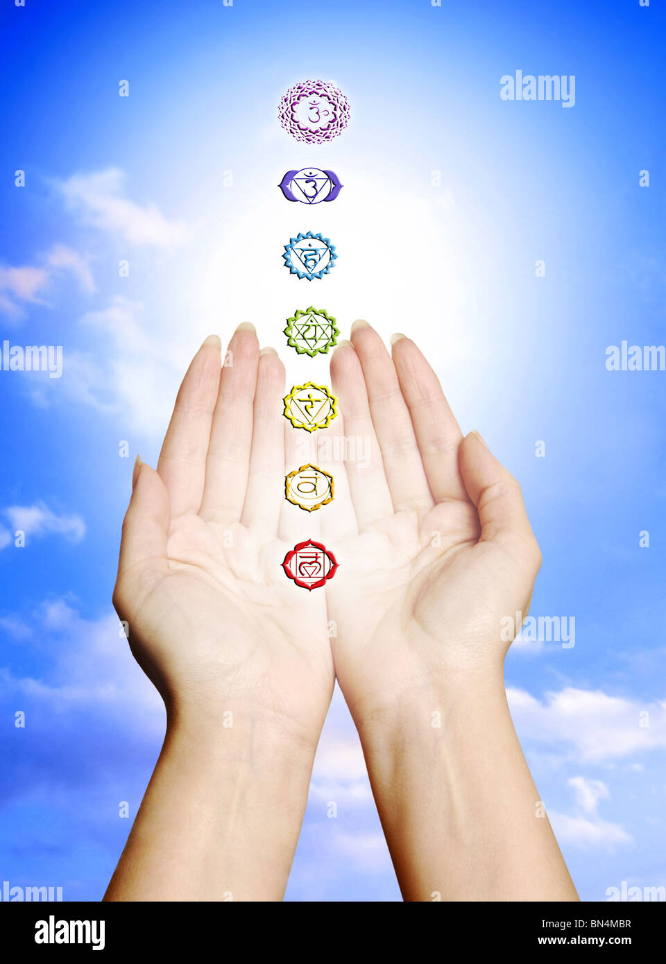 Seven chakra symbols hi-res stock photography and images - Alamy
