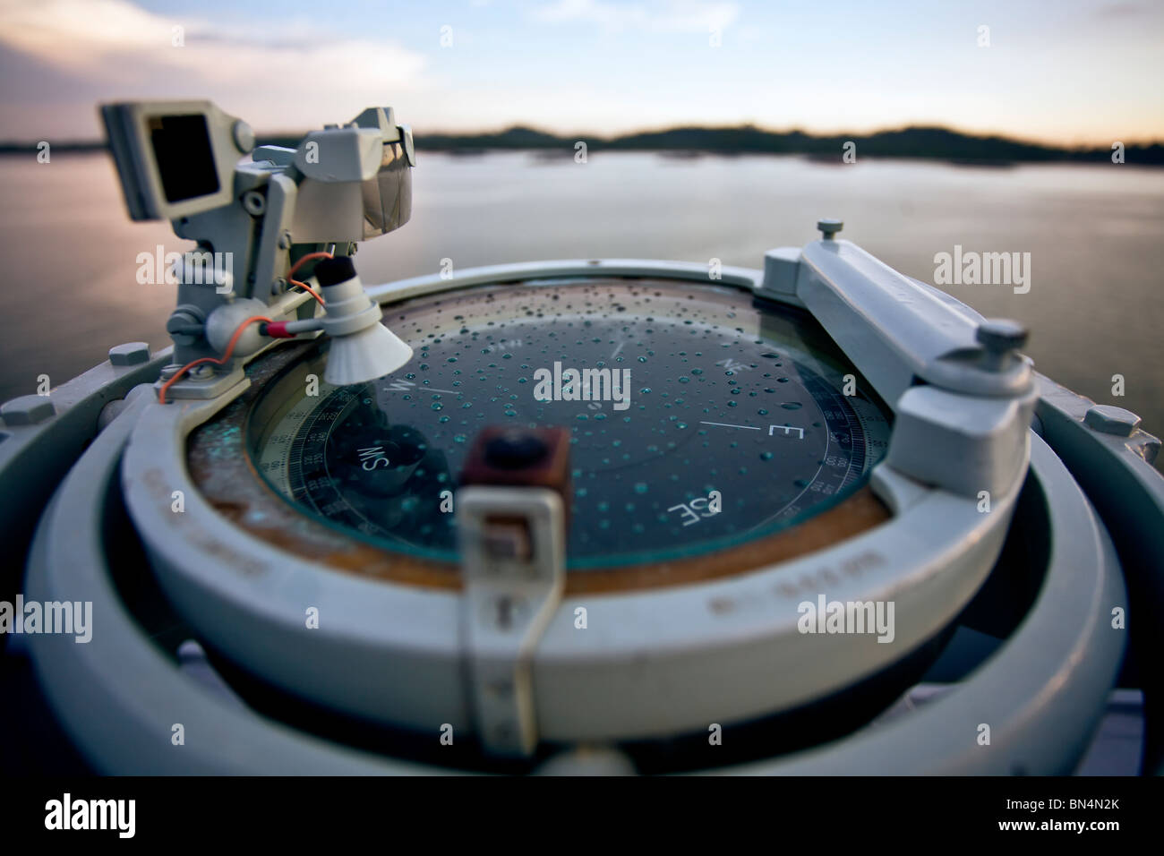HMS BULWARK's Port Wing external compass Stock Photo - Alamy