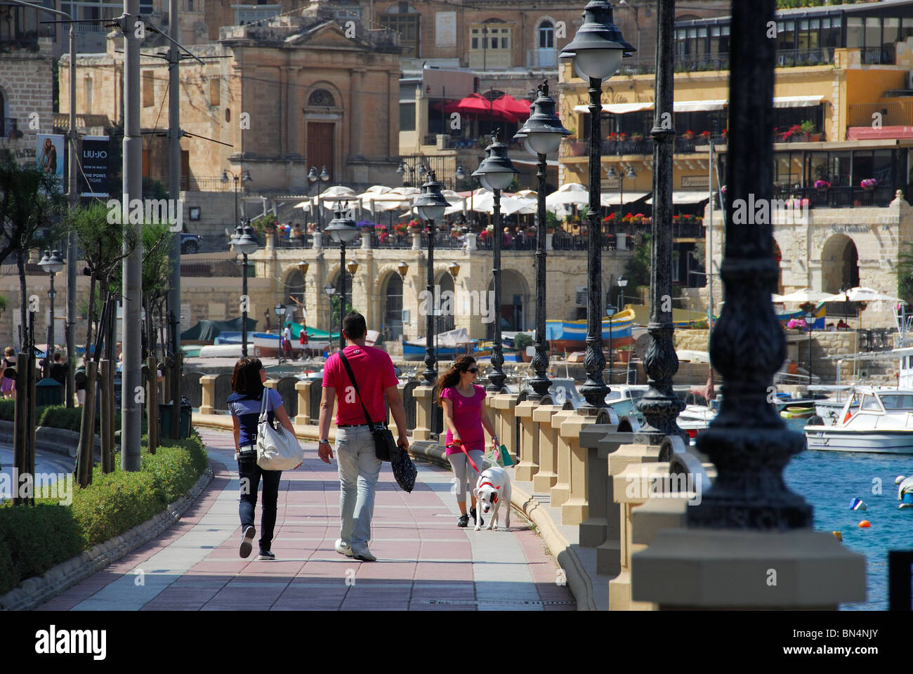 ST JULIAN'S, MALTA. The promenade on Triq Gorg Borg Olivier by Spinola ...