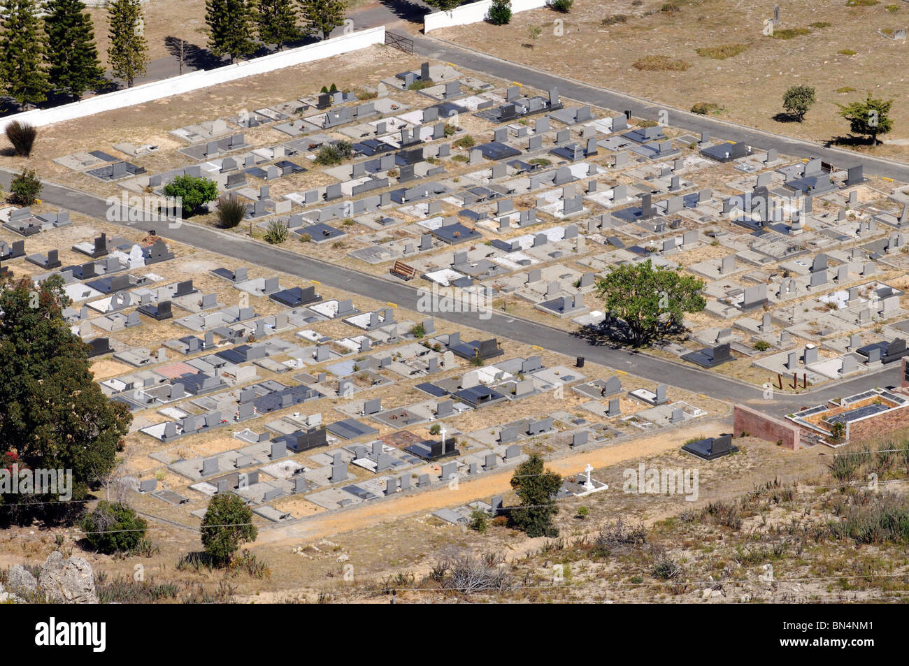 Aerial view of a cemetery hi-res stock photography and images - Alamy