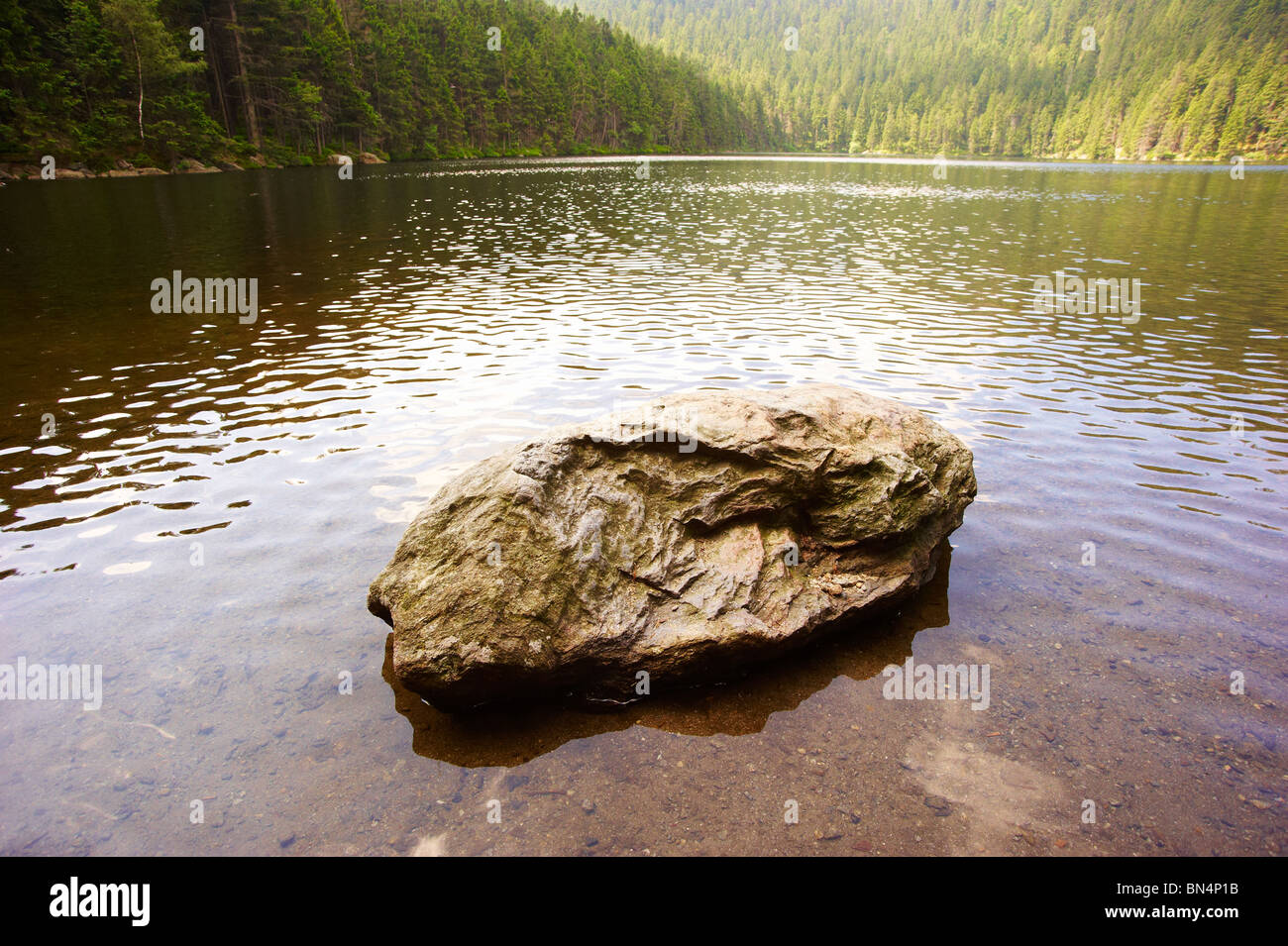 Certovo jezero, Spicak, NP Sumava, Ceska republika Stock Photo - Alamy