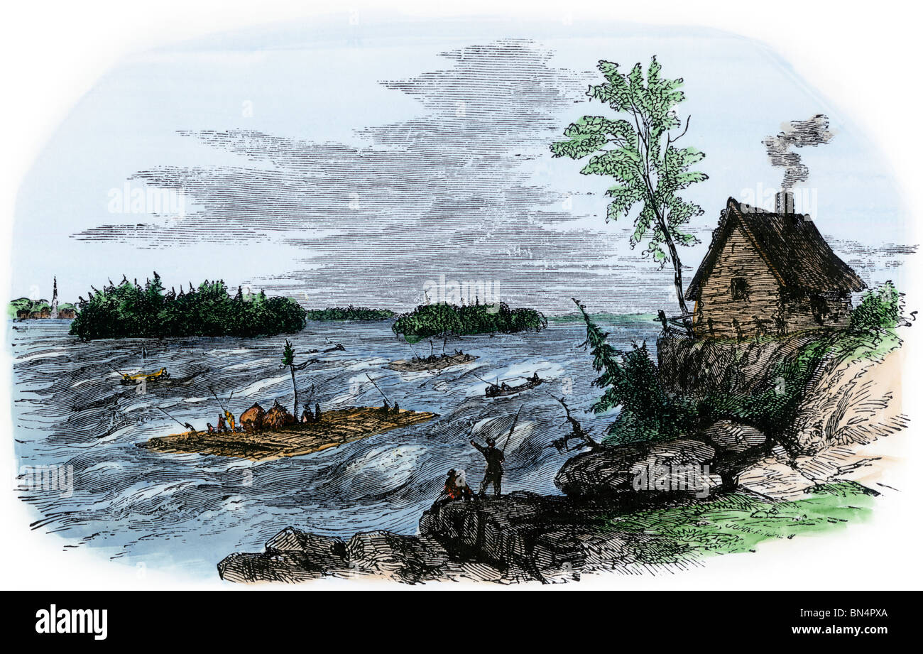 Old log rafts hi-res stock photography and images - Alamy