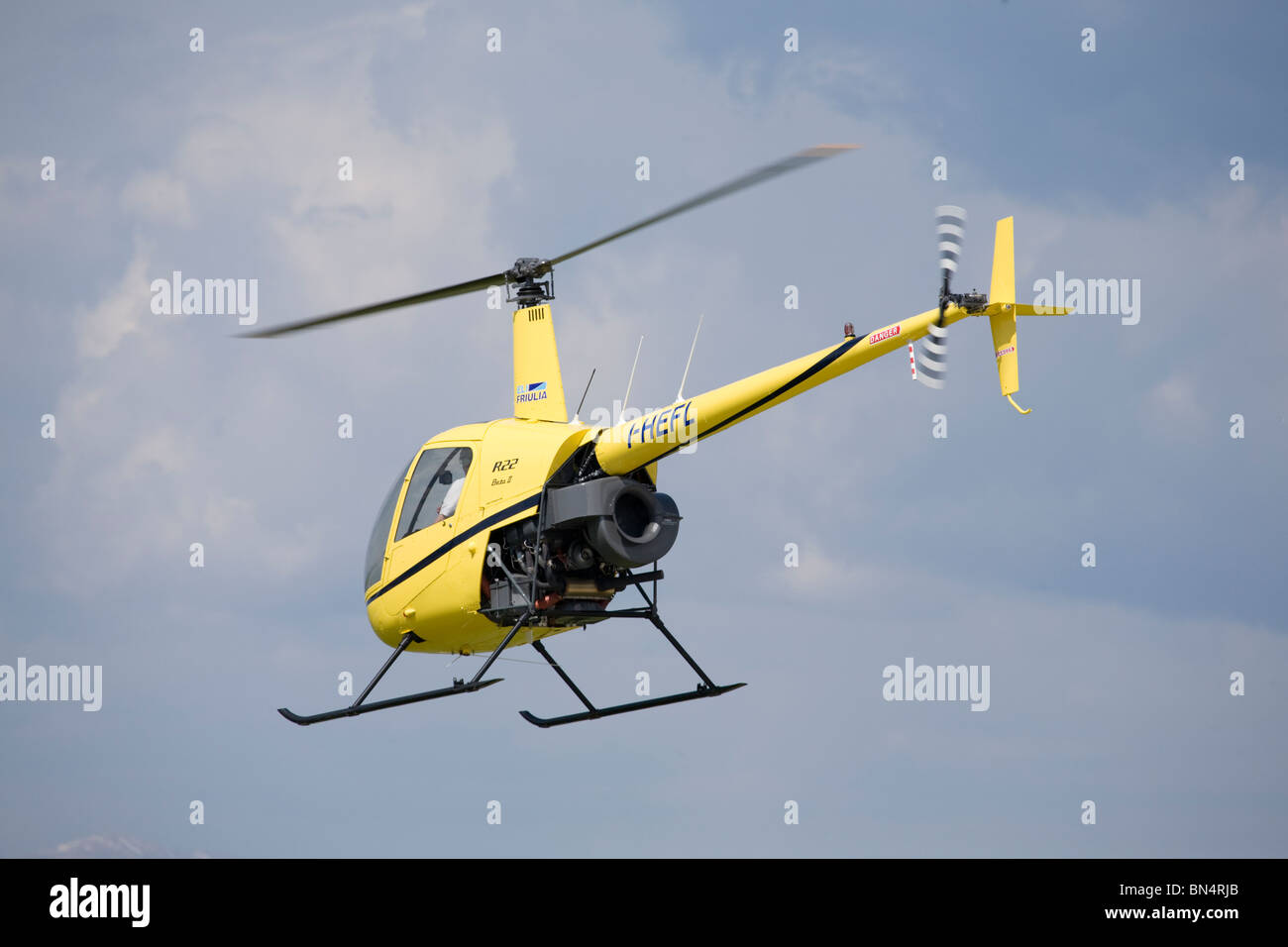 Helicopter taking off near Trieste, Italy Stock Photo - Alamy