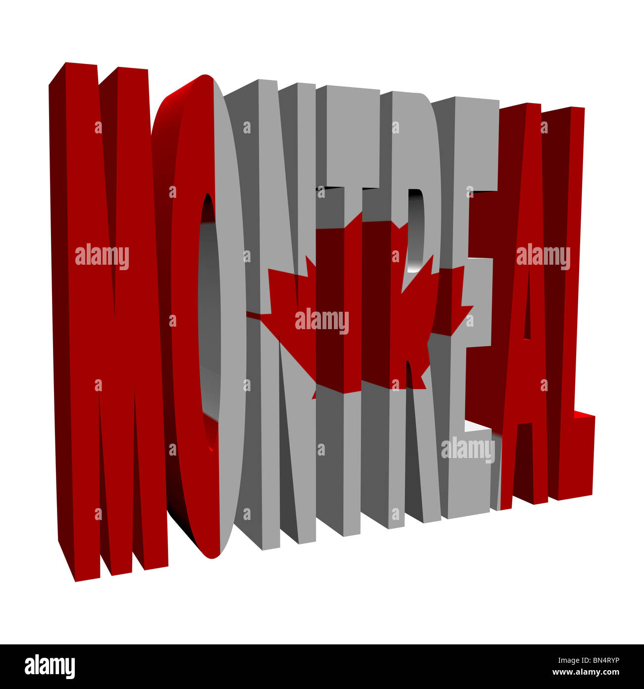 Montreal 3d text with Canadian flag on white illustration Stock Photo ...