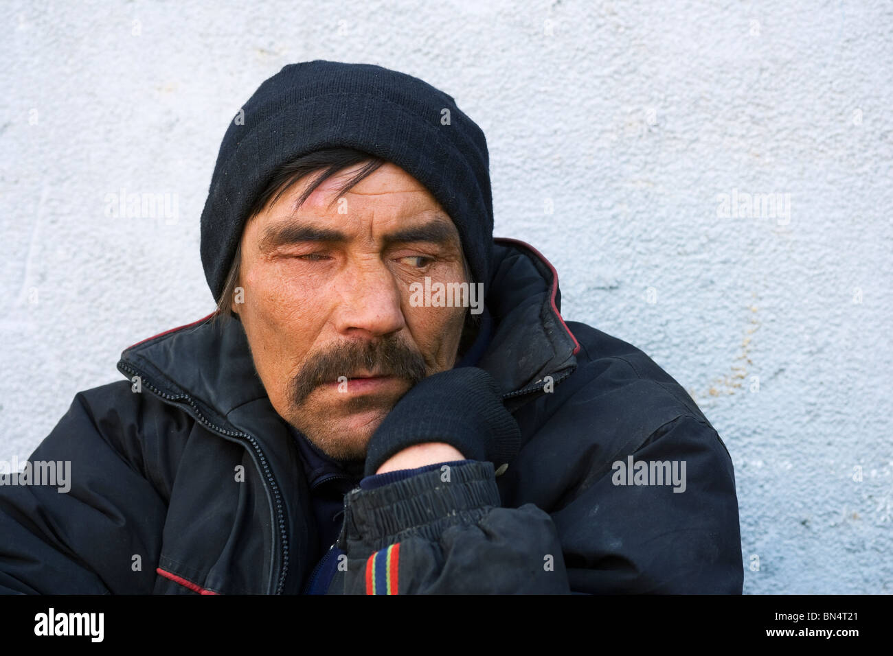 Portrait of homeless Stock Photo - Alamy