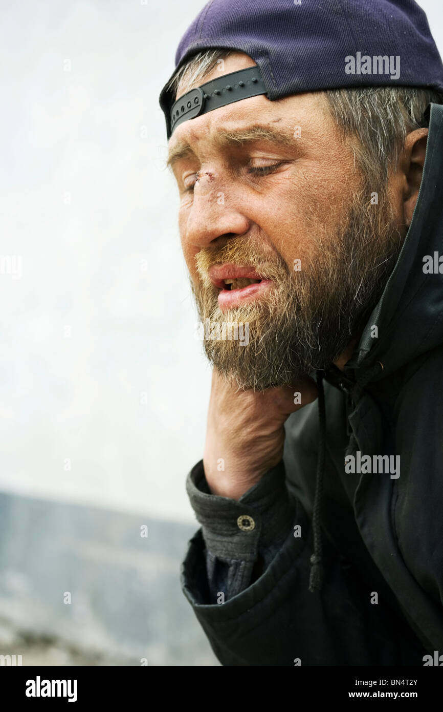 Portrait of homeless Stock Photo - Alamy