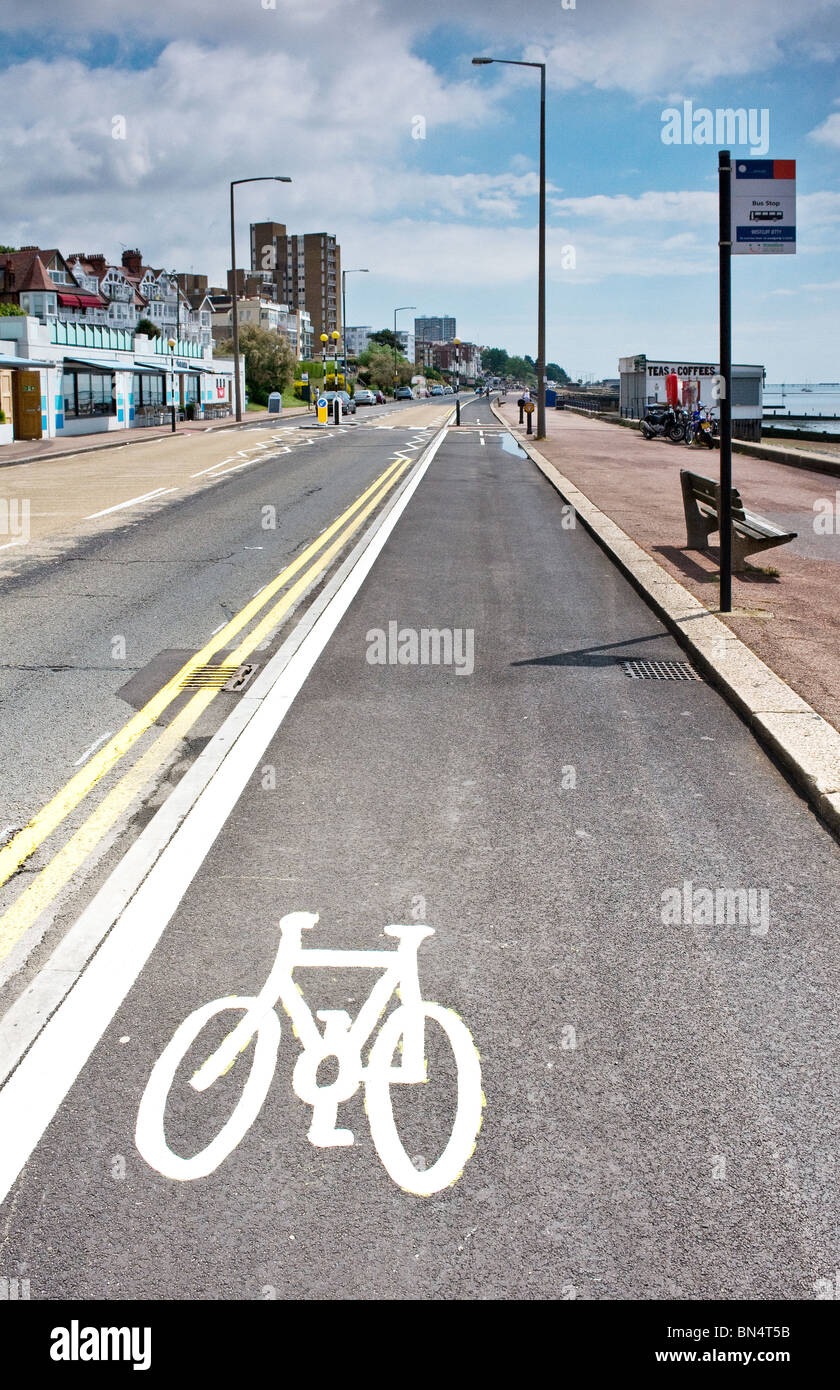 Cycle lane empty symbol quiet seafront hi-res stock photography and ...