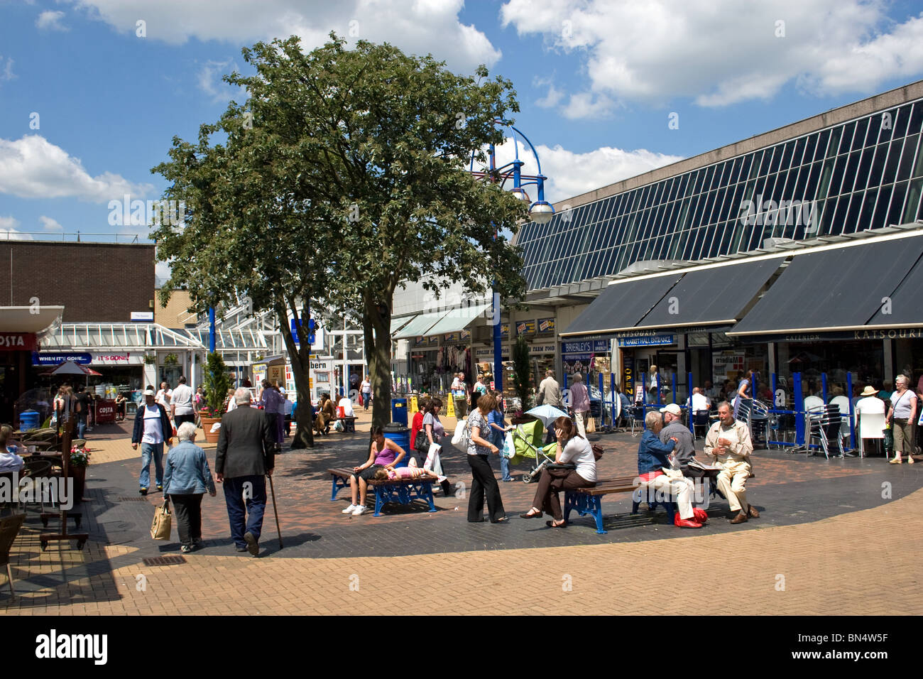 Mill Gate shopping centre and Market Hall, Bury, Greater Manchester, UK ...