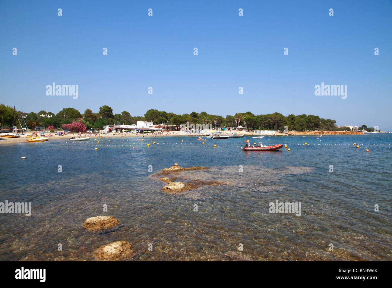 Beach of Cala Pada, Ibiza, Spain Stock Photo - Alamy
