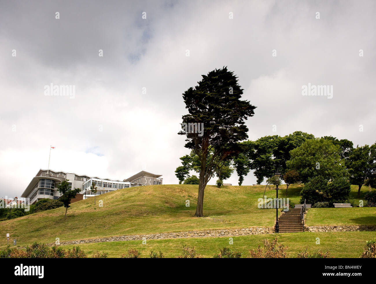 Steps leading up to the Cliffs Pavilion at Southend on Sea in Essex ...