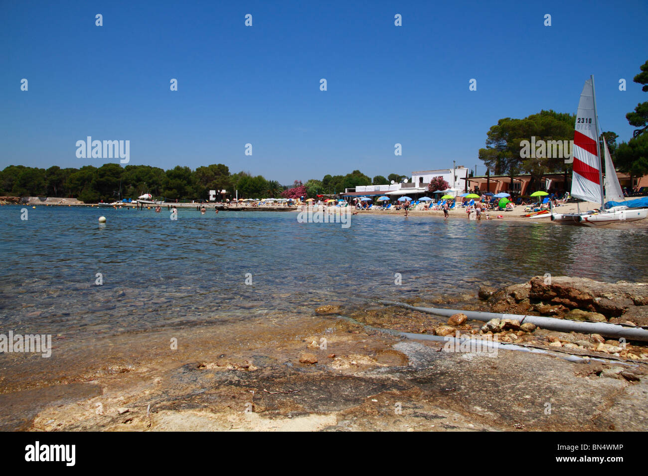 Beach of Cala Pada, Ibiza, Spain Stock Photo - Alamy